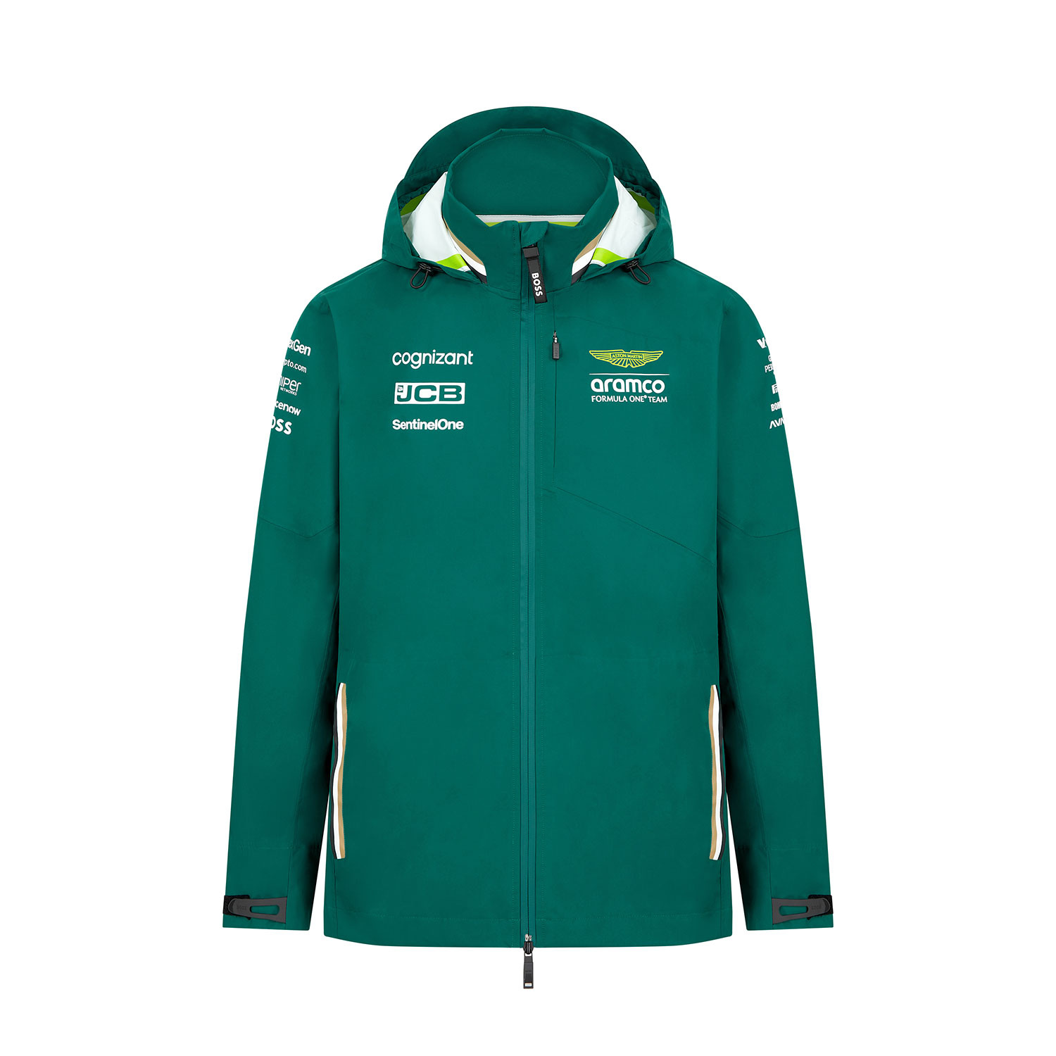 Buy 2024 Aston Martin Aramco F1 Men's Team Rain Jacket Online - Top ...