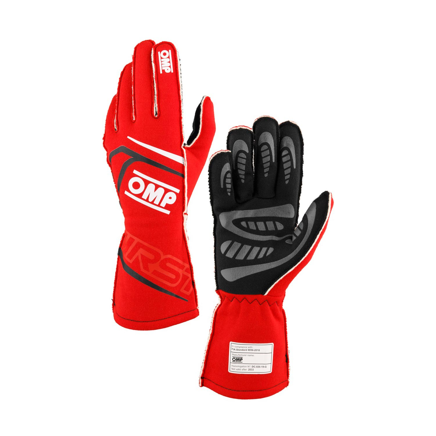 Buy OMP Italy FIRST MY24 Racing Gloves Red (FIA) Online - Top Racing Shop