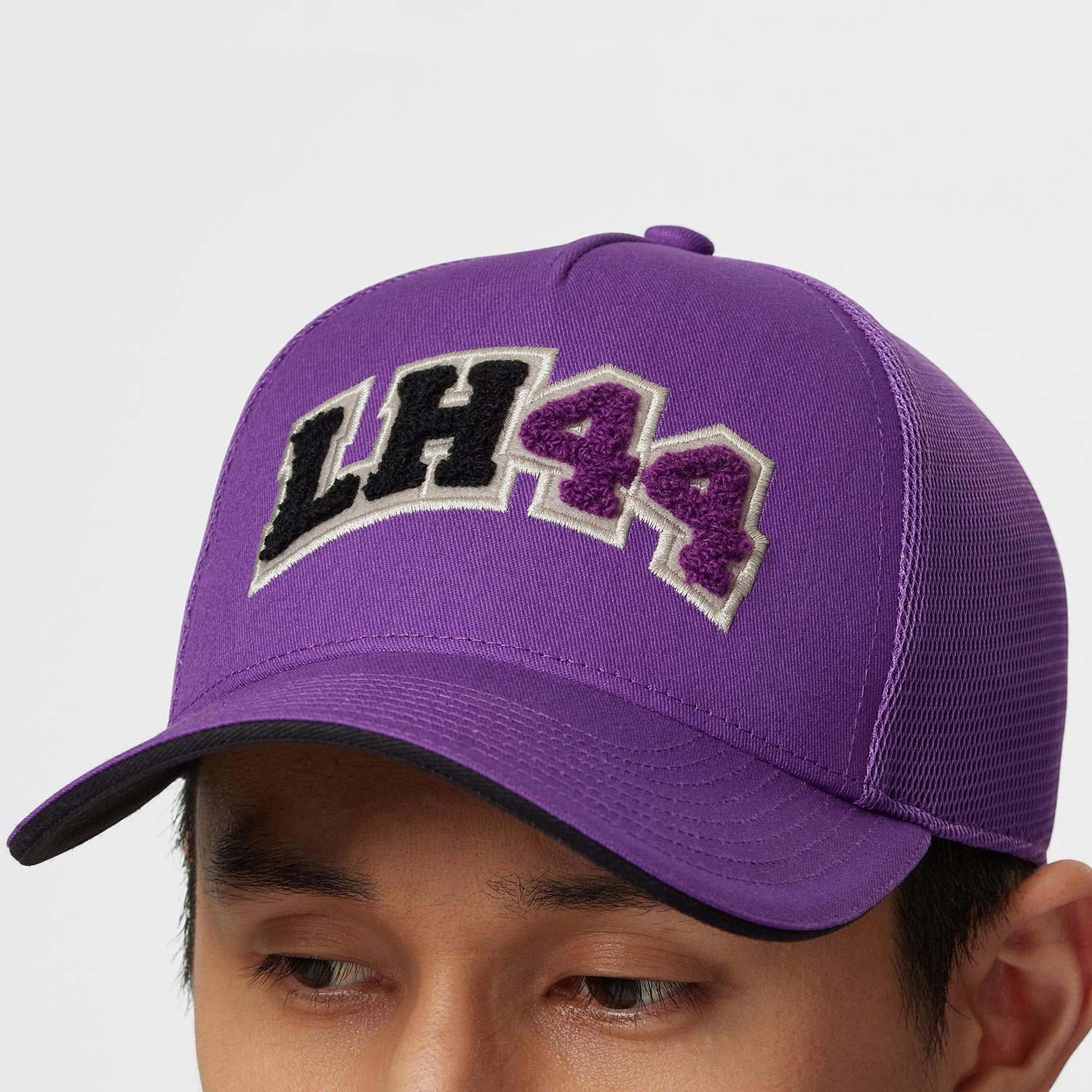 2023 Mercedes AMG Germany F1 Lewis Hamilton Trucker purple Baseball Cap ...
