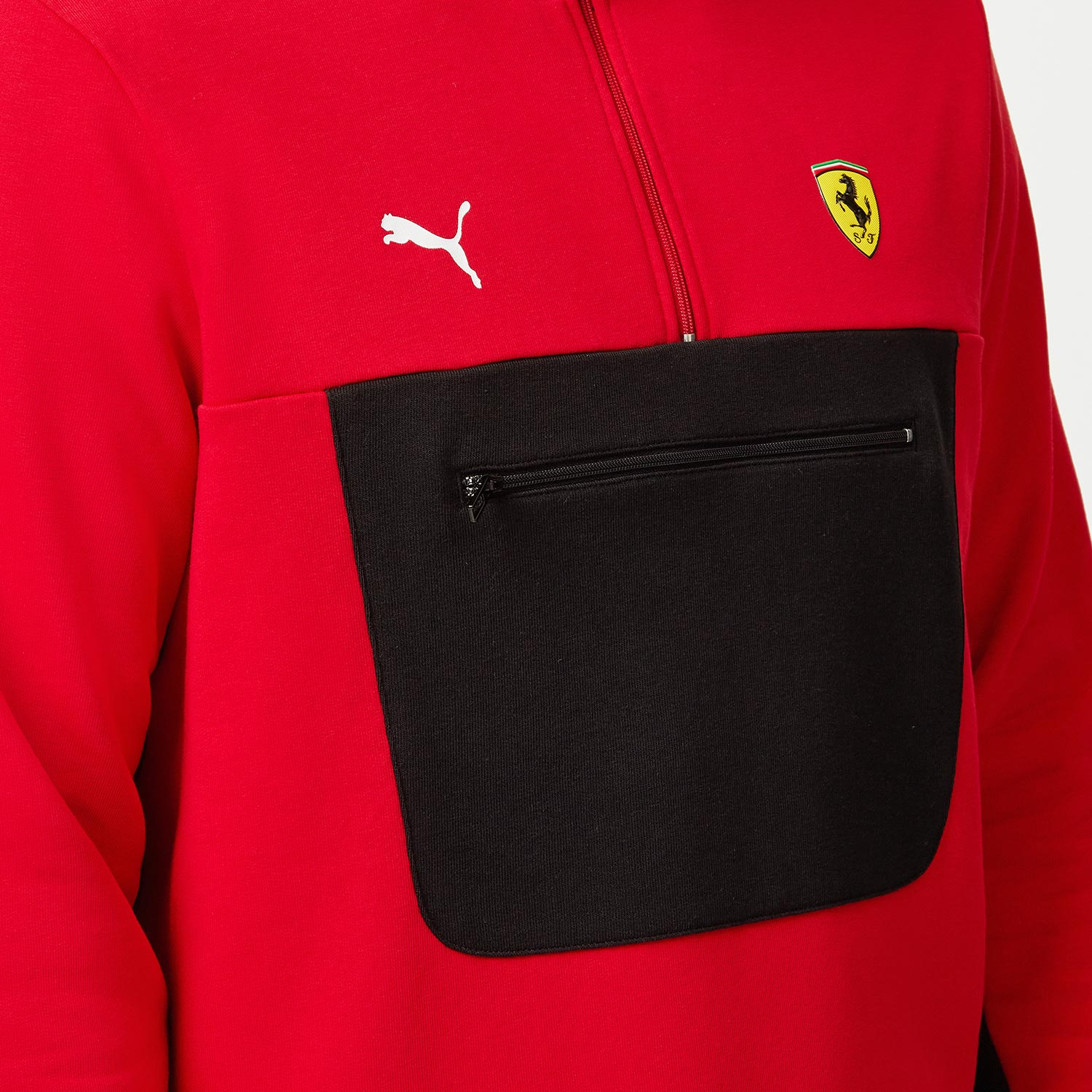 2024 Ferrari F1 Men's 1/4 Zip Red Sweatshirt Red | Clothing ...