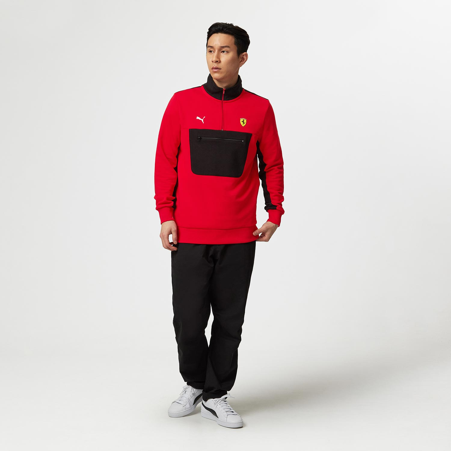 2024 Ferrari F1 Men's 1/4 Zip Red Sweatshirt Red | Clothing ...