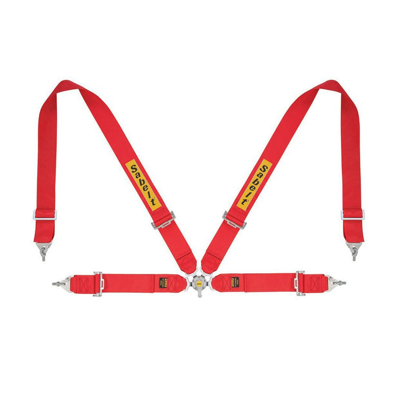 Sabelt Safety Belts 4 - points Steel Saloon Red (with homologation FIA ...