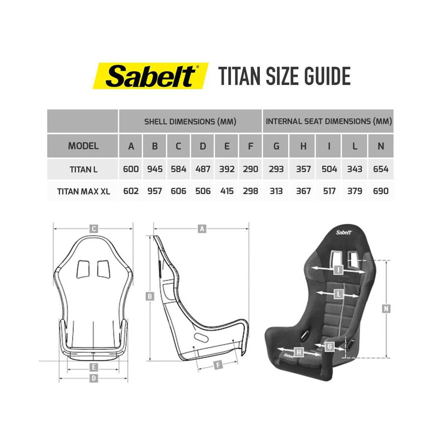 Sabelt TITAN L Car Seat (FIA homologation) | Car parts \ Seats and ...